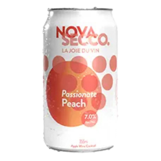 Novasecco Passionate Peach Wine Cocktail 7%, 355ml Can – Bulwark Cider ...